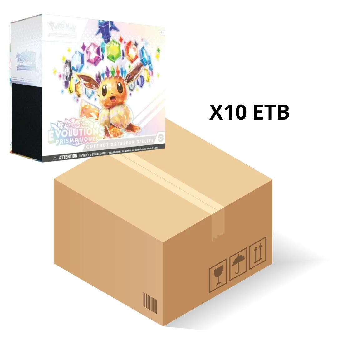 Carton ETB Évolutions Prismatiques (x10) – Pokémon EV8.5
